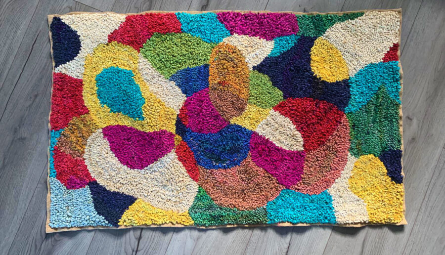 Ragged Life Blog | Colour block sari silk rag rug - Ragged Life Blog